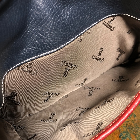 Lladro | Bags | Lladro Vintage Leather Crossbody Bluegreenred | Poshmark
